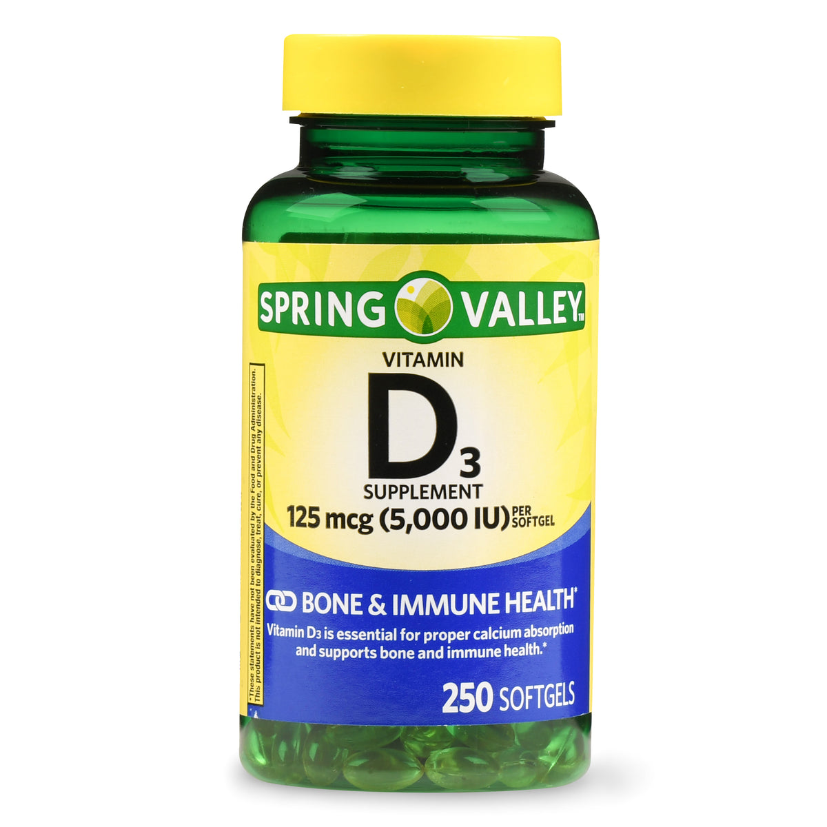 Spring Valley Vitamin D-3 5000IU (250T) - Mundo Vitaminas